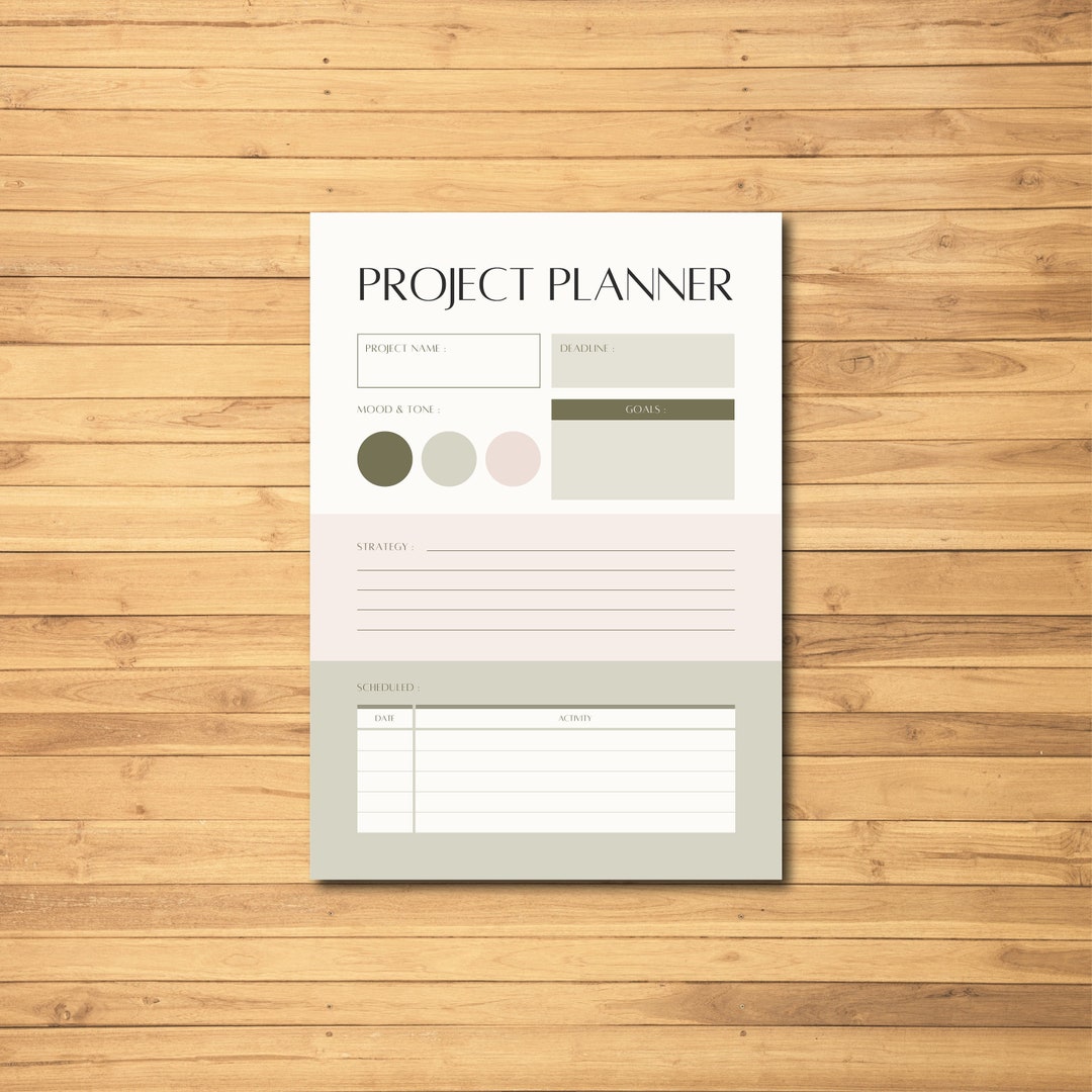 Project Planner, Digital Printable - Etsy