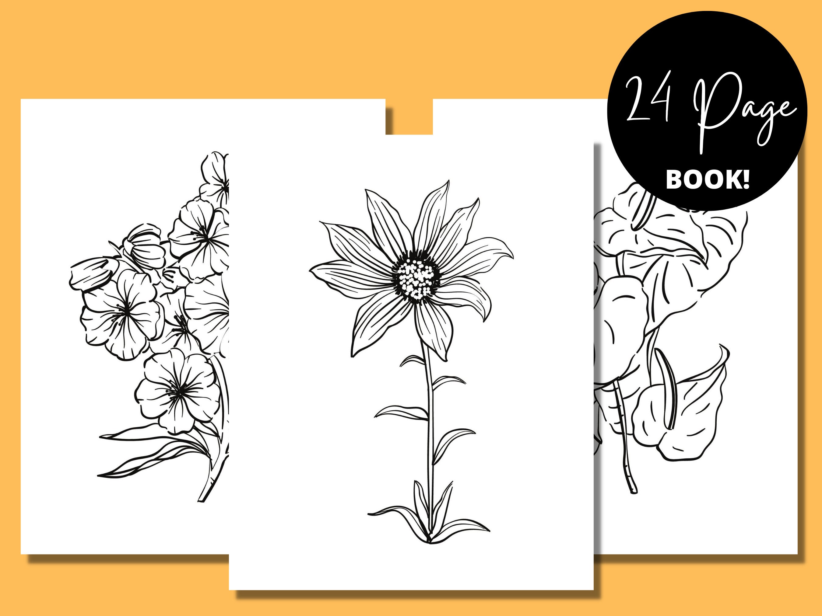 Flowers Coloring Book Adult Coloring Book Flowers Gifts - Etsy