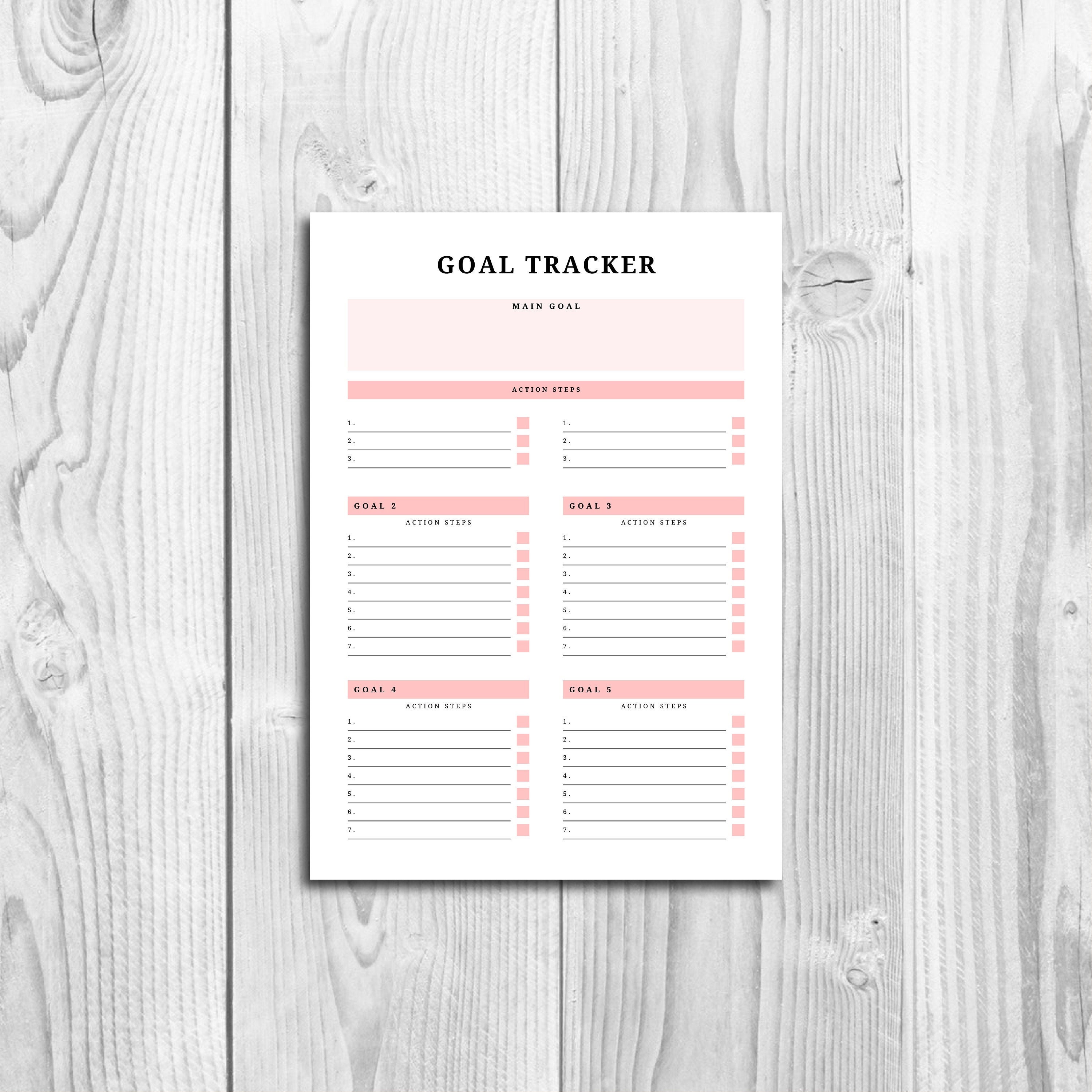 Goal Tracker Planner, Digital Printable - Etsy