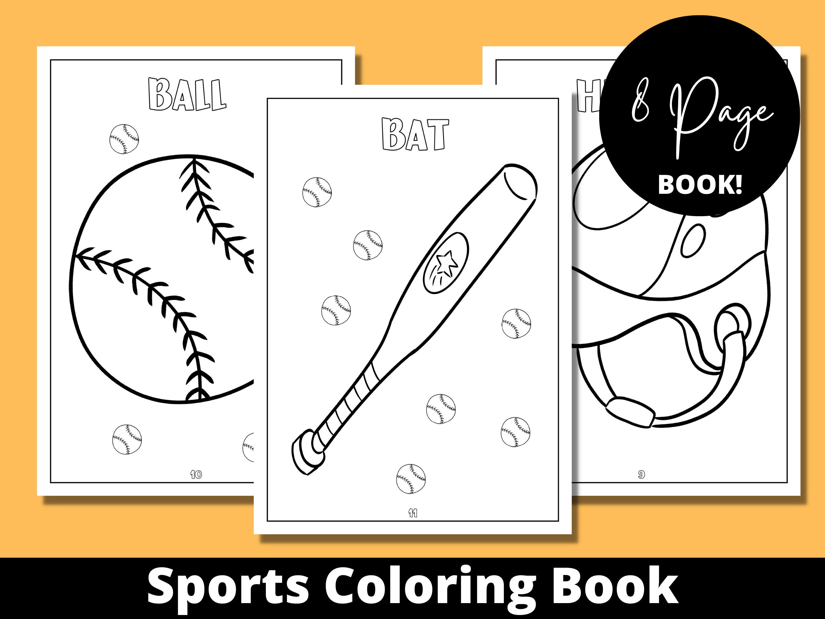Sports Coloring Book, Adult Coloring Book, Sports Gifts, Custom ...