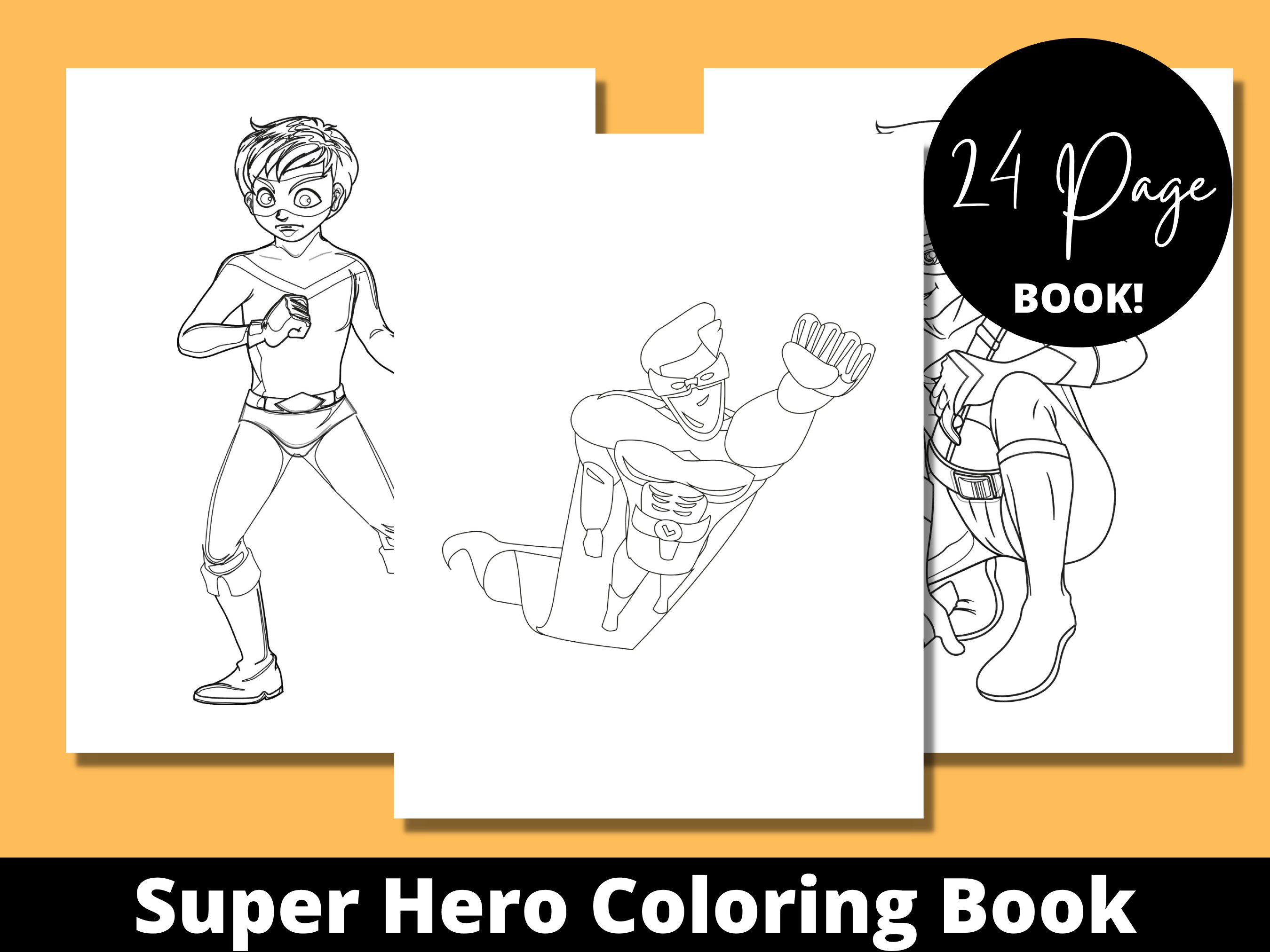 Super Hero Coloring Book Adult Coloring Book Super Hero - Etsy