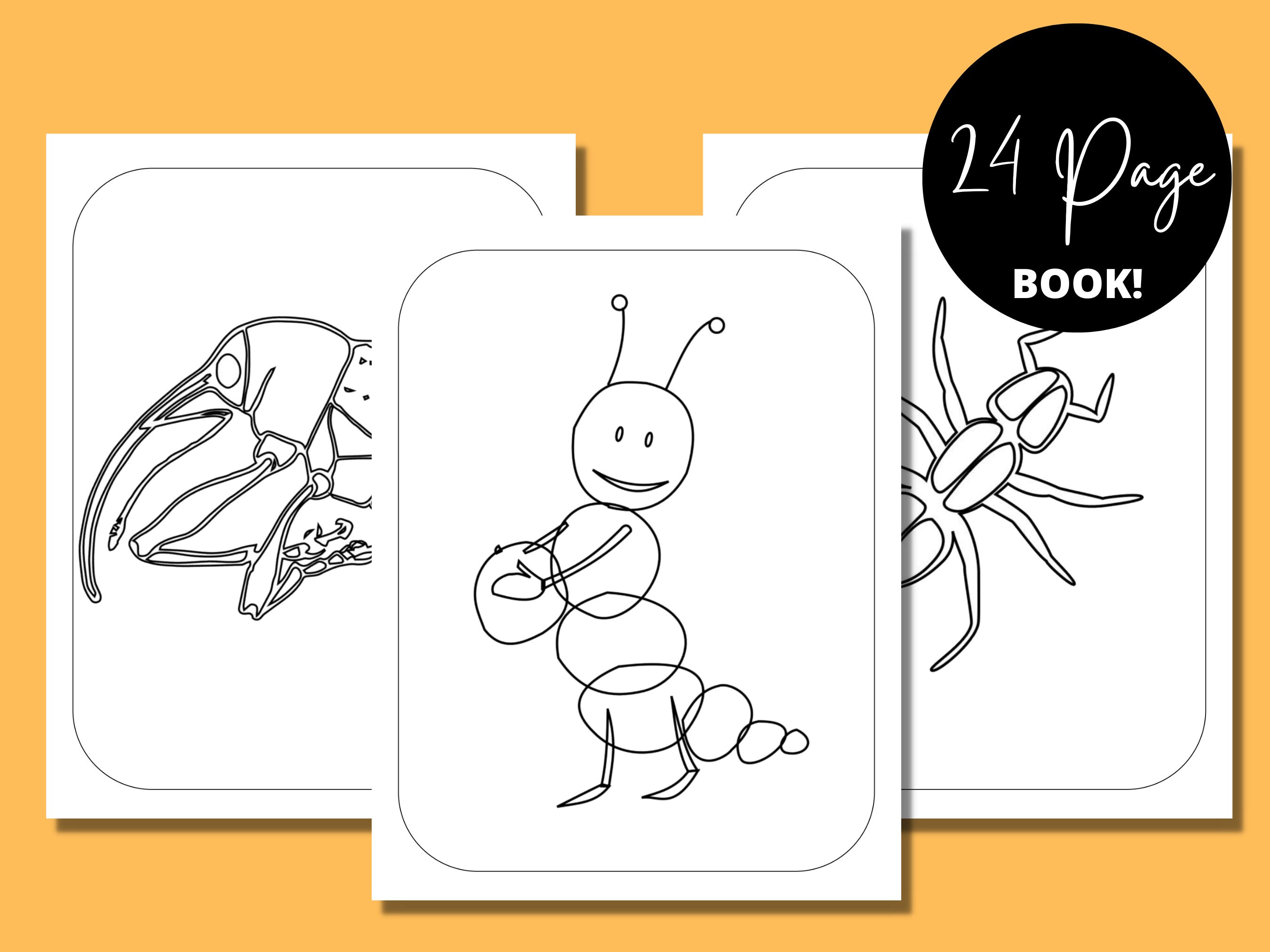 Insects Coloring Book, Adult Coloring Book, Insects Gifts, Custom ...