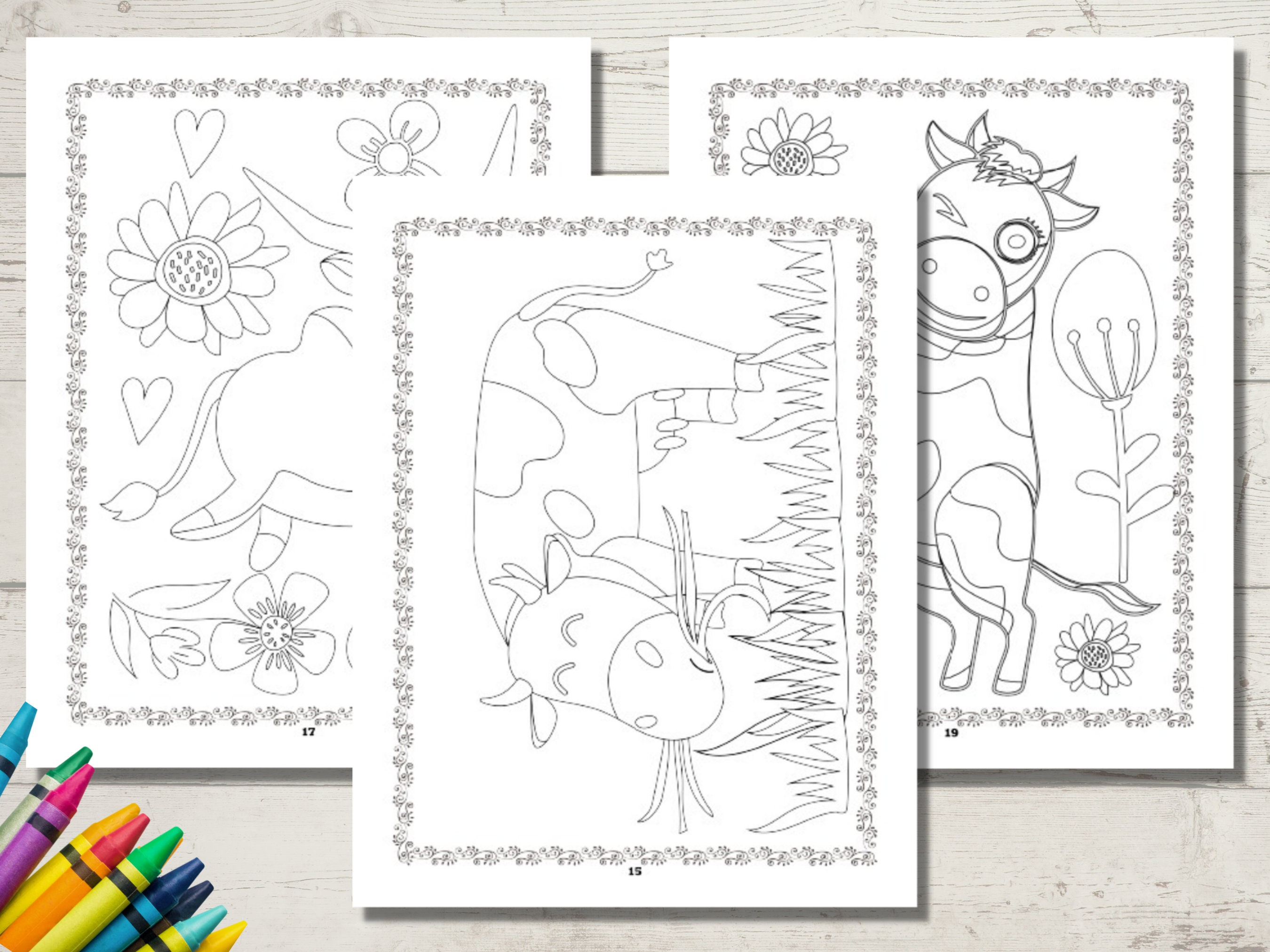 Cows Coloring Book, Adult Coloring Book, Cows Gifts, Custom Coloring ...