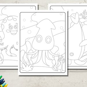 Sea Animal Coloring Book Adult Coloring Book Sea Animal - Etsy