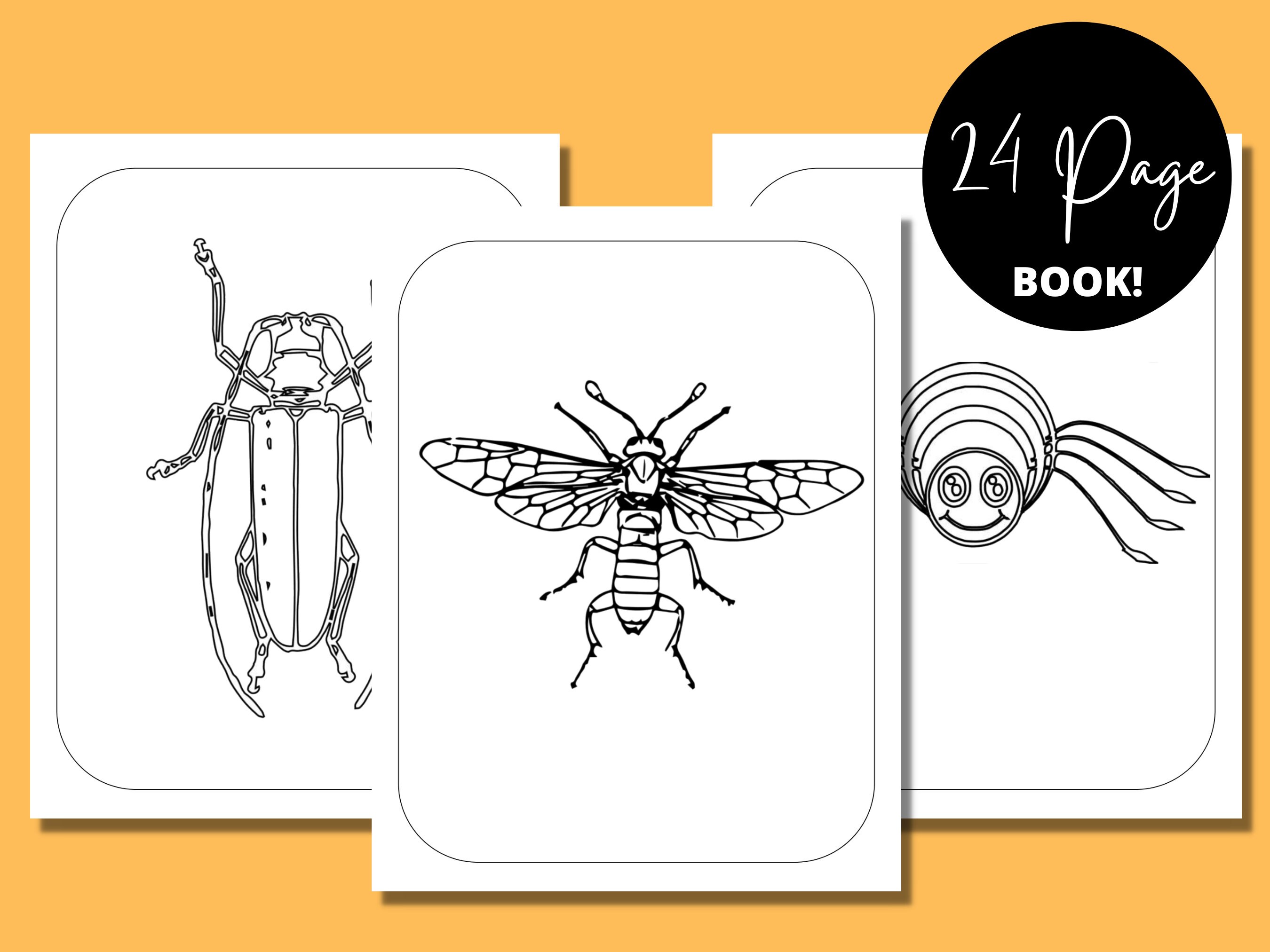 Insects Coloring Book, Adult Coloring Book, Insects Gifts, Custom ...