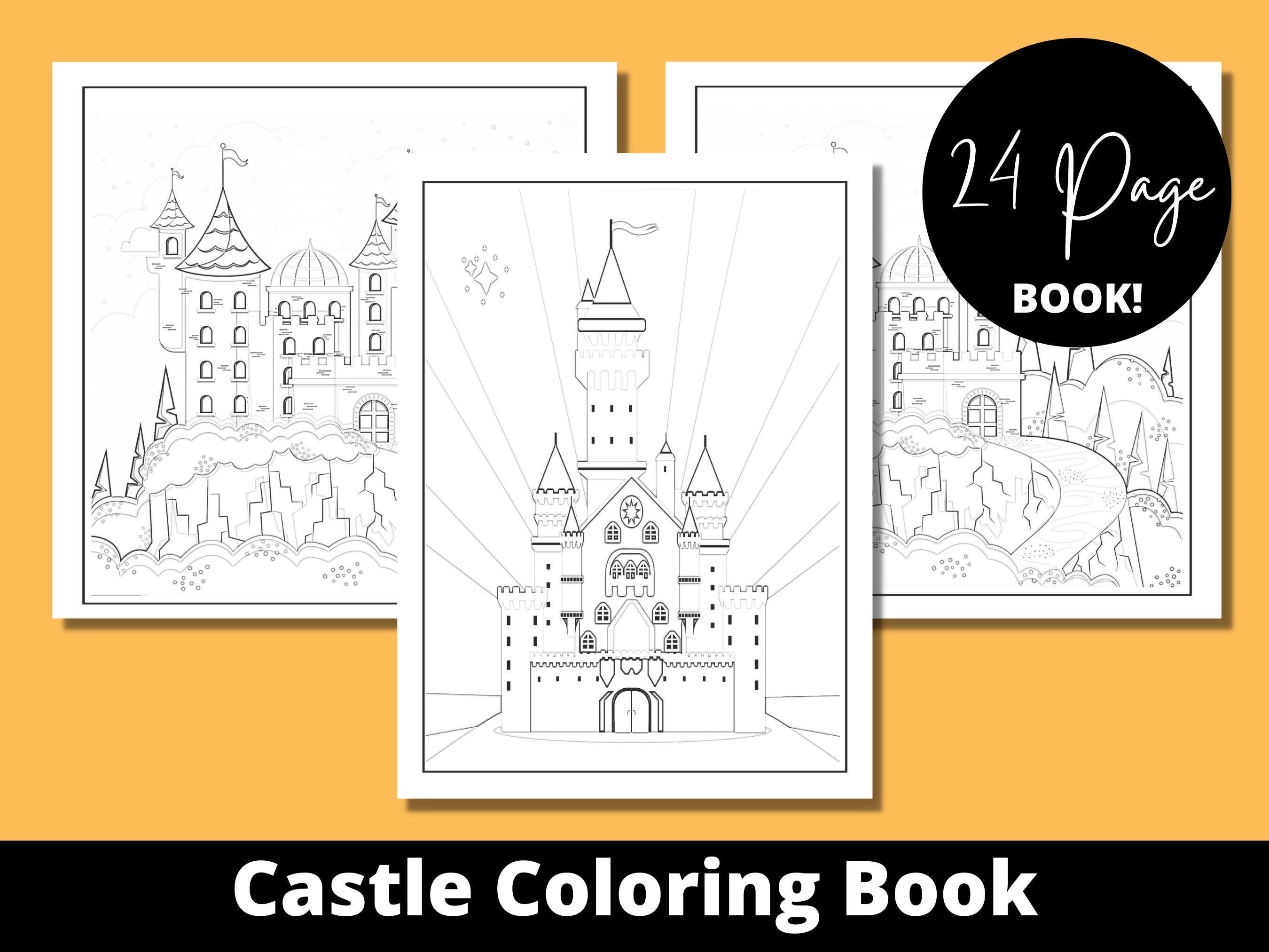 Castle Coloring Book Adult Coloring Book Castle Gifts - Etsy