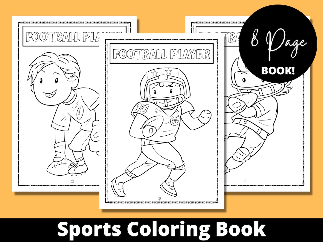 Sports Coloring Book, Adult Coloring Book, Sports Gifts, Custom ...