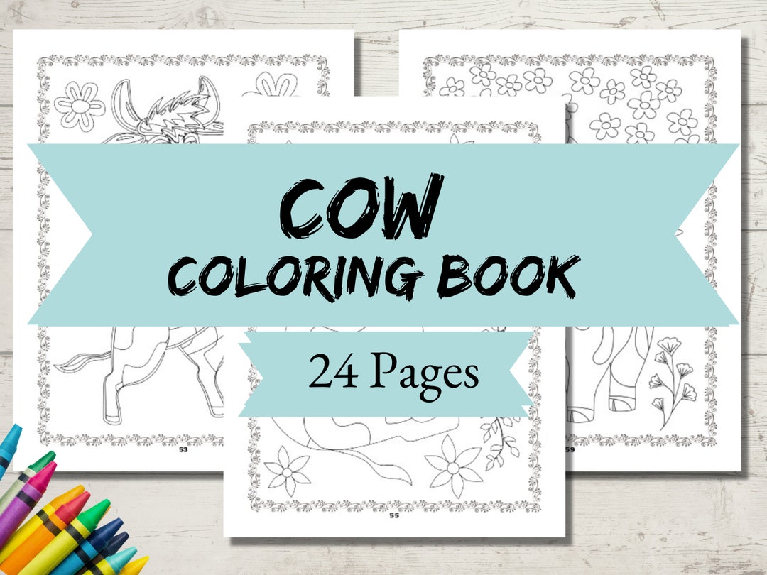 Cows Coloring Book, Adult Coloring Book, Cows Gifts, Custom Coloring ...