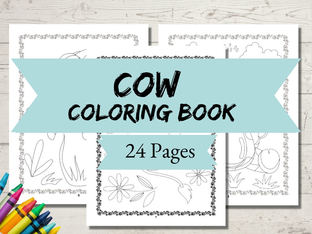 Cows Coloring Book, Adult Coloring Book, Cows Gifts, Custom Coloring ...