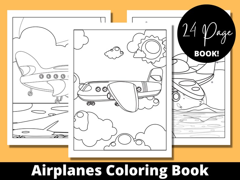 Airplanes Coloring Book Adult Coloring Book Airplanes Gifts - Etsy