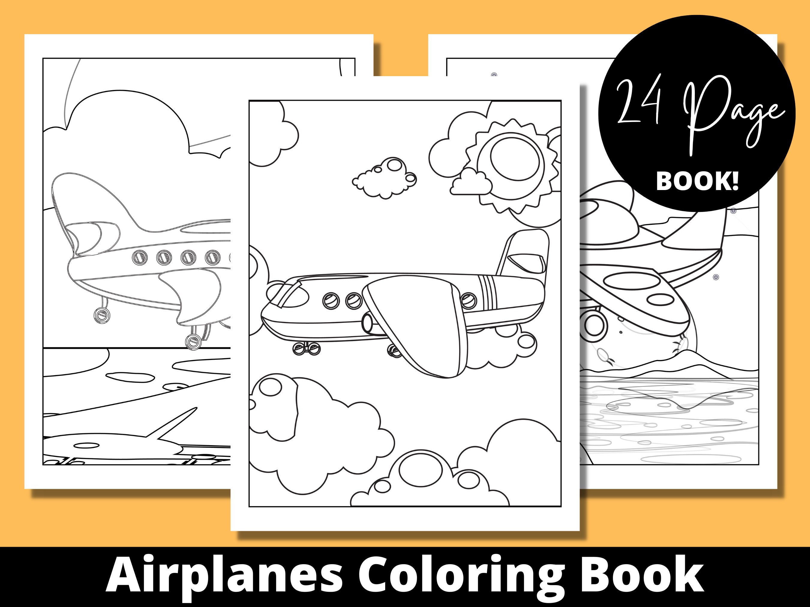 Airplanes Coloring Book Adult Coloring Book Airplanes Gifts - Etsy