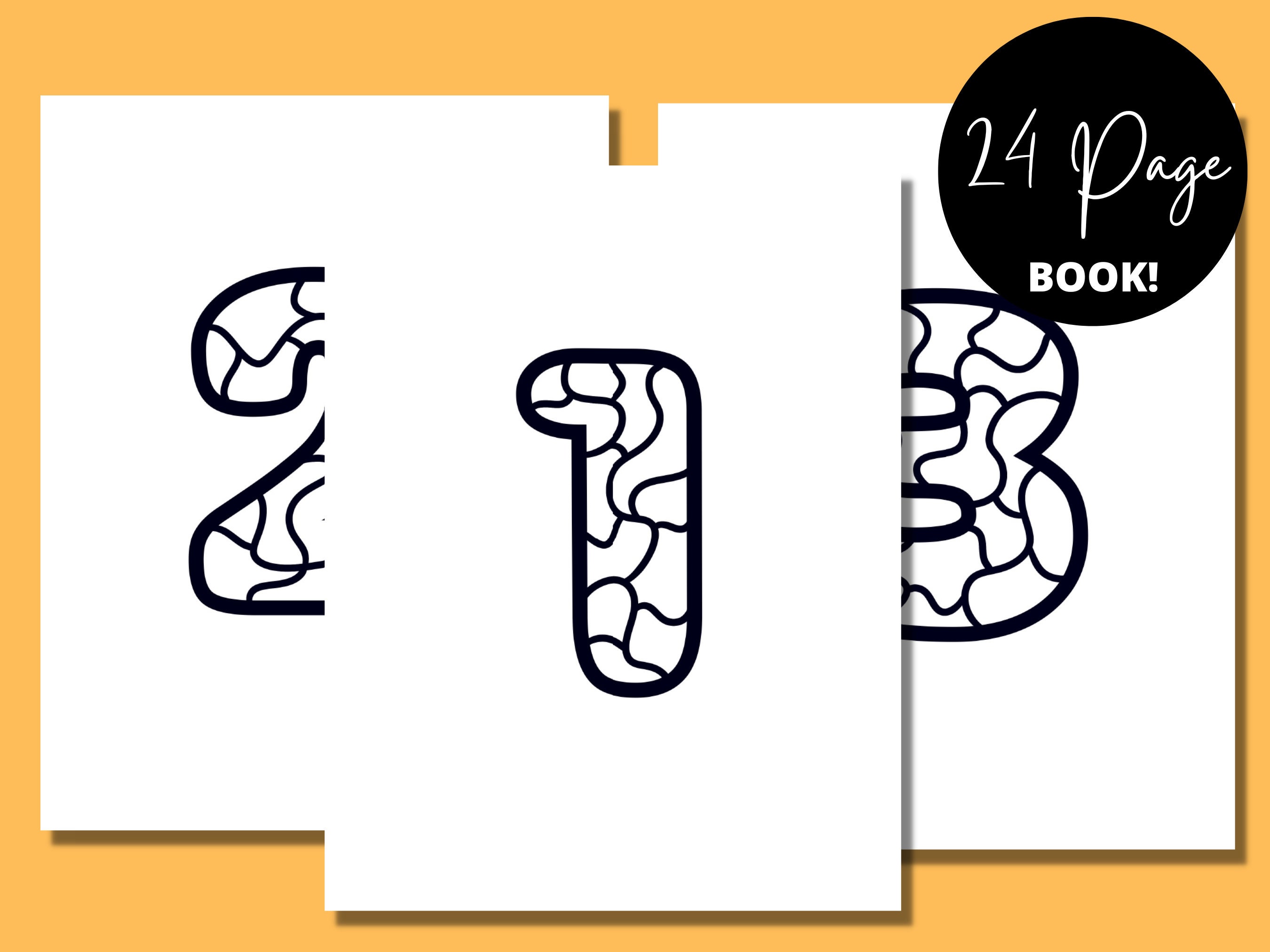 Numbers Coloring Book, Adult Coloring Book, Numbers Gifts, Custom ...