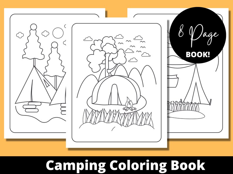 Camping Coloring Book, Adult Coloring Book, Camping Gifts, Custom ...