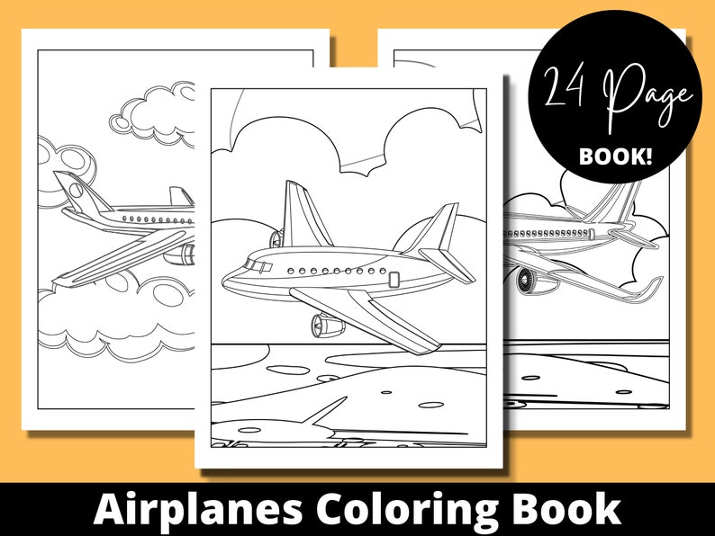 Airplanes Coloring Book Adult Coloring Book Airplanes Gifts - Etsy