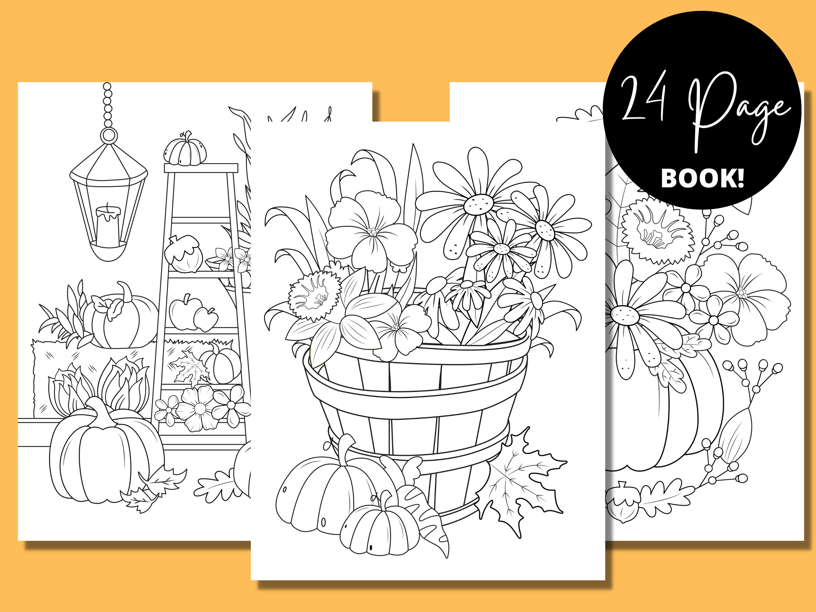 Autumn Coloring Book, Adult Coloring Book, Autumn Gifts, Custom ...