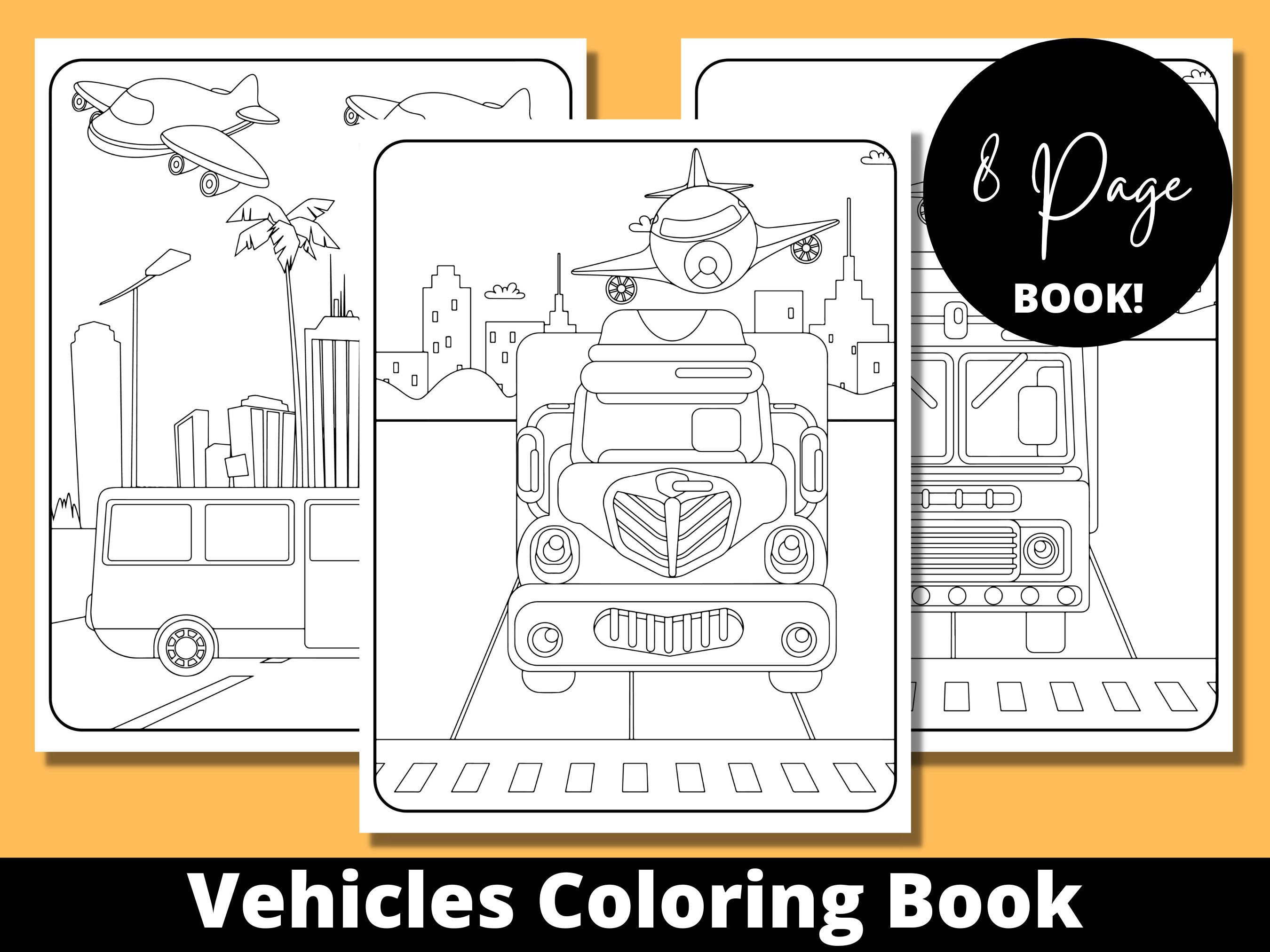 Vehicles Coloring Book Adult Coloring Book Vehicles Gifts - Etsy
