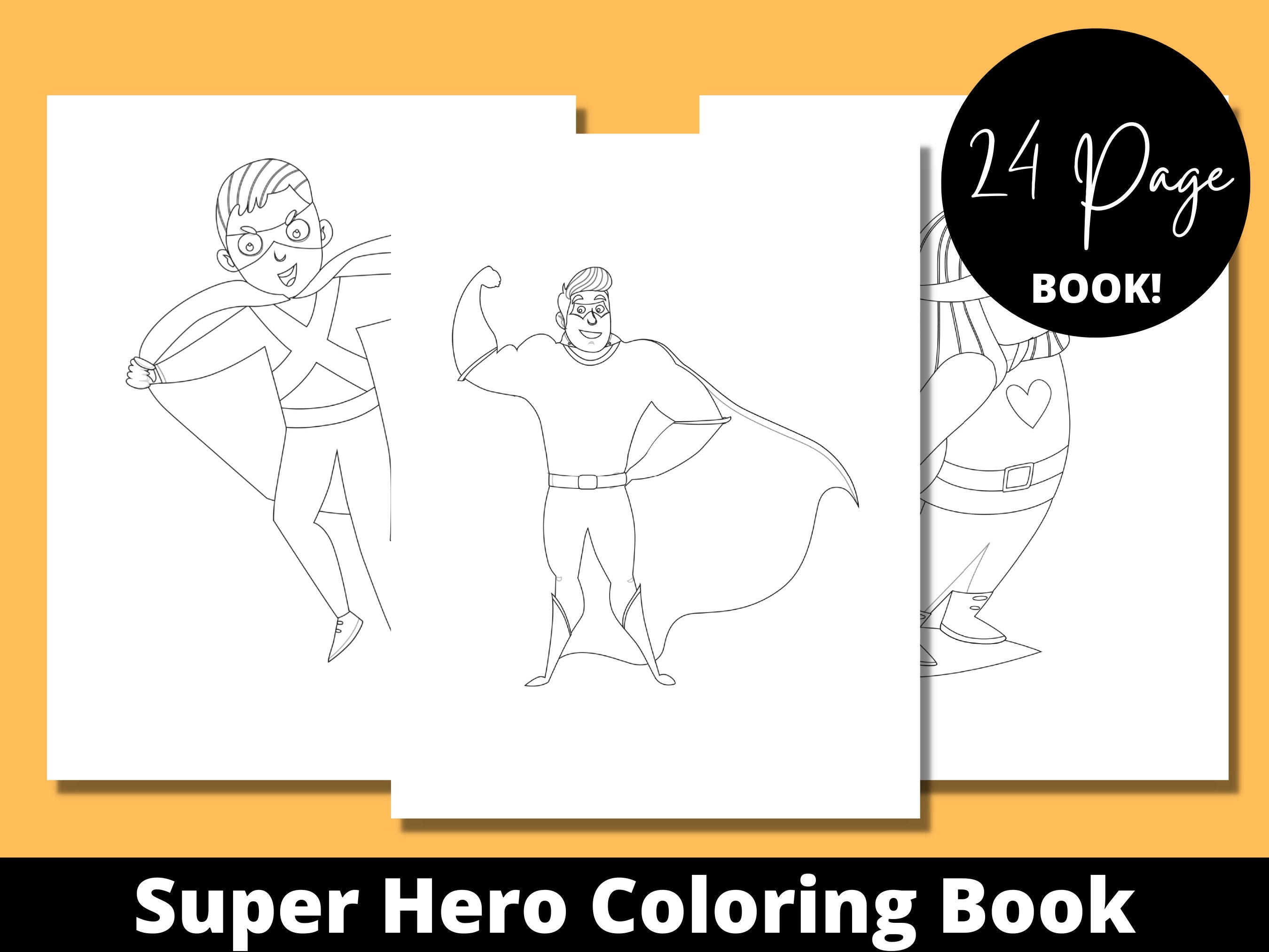 Super Hero Coloring Book Adult Coloring Book Super Hero - Etsy