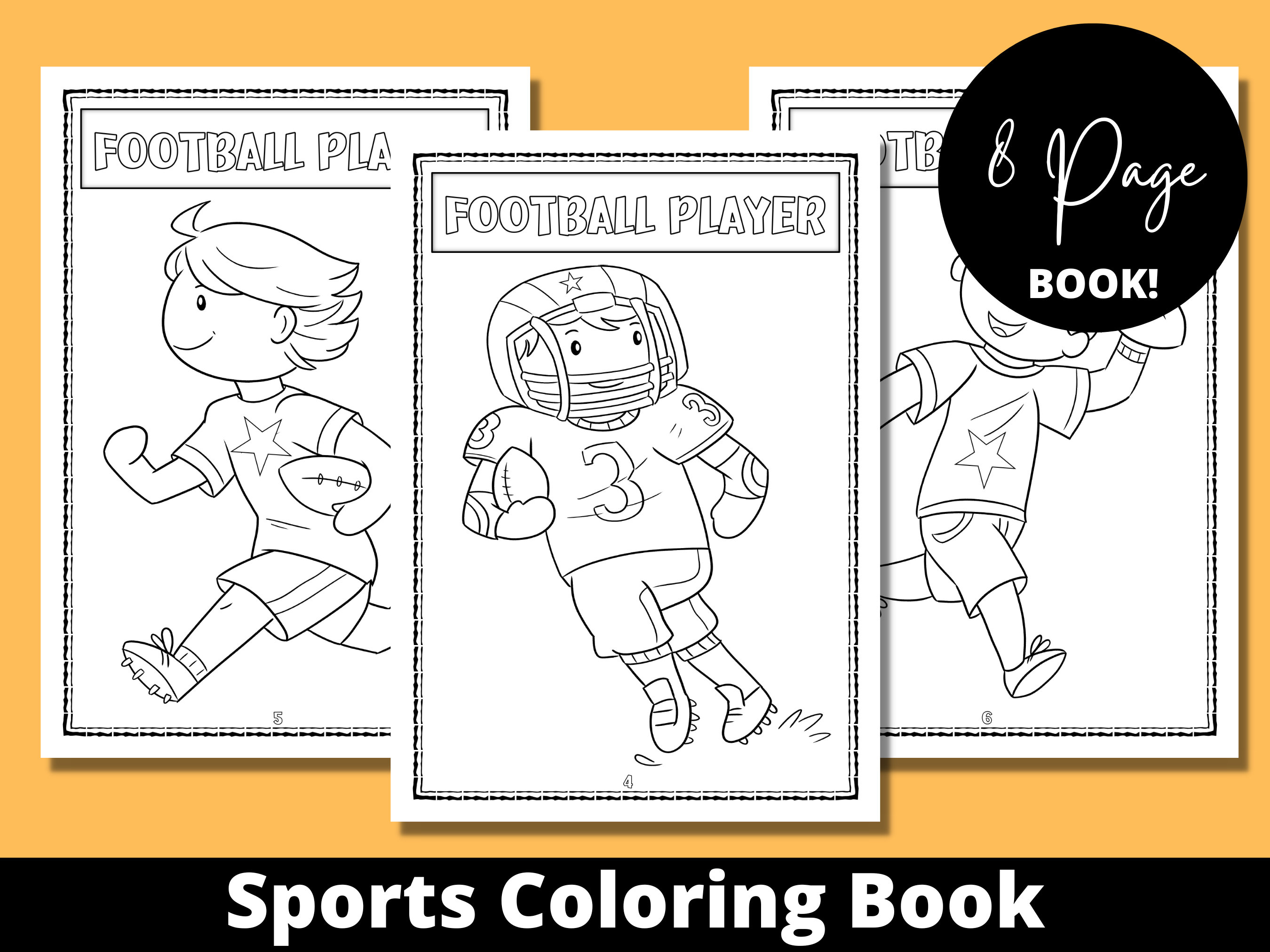 Sports Coloring Book, Adult Coloring Book, Sports Gifts, Custom ...
