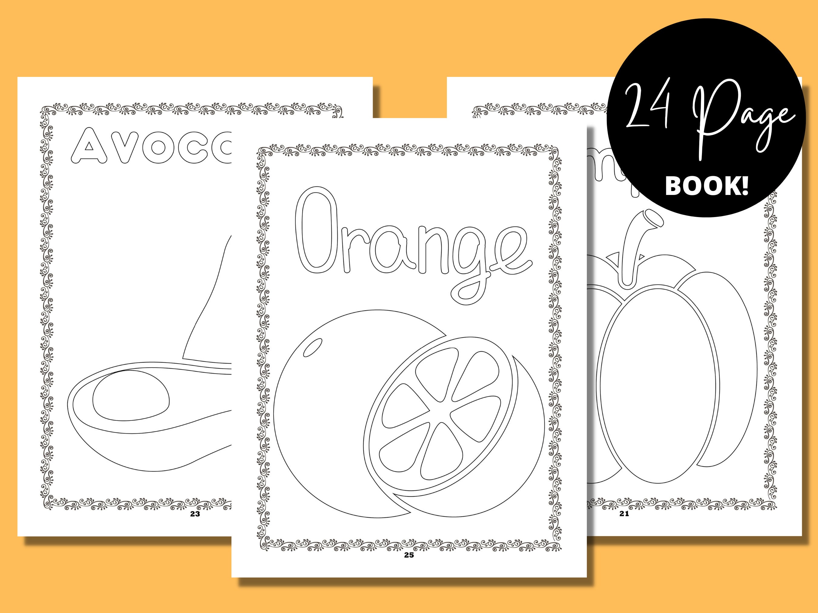 Vegetables Coloring Book, Adult Coloring Book, Vegetables Gifts, Custom ...