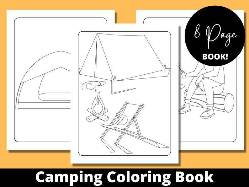 Camping Coloring Book Adult Coloring Book Camping Gifts - Etsy