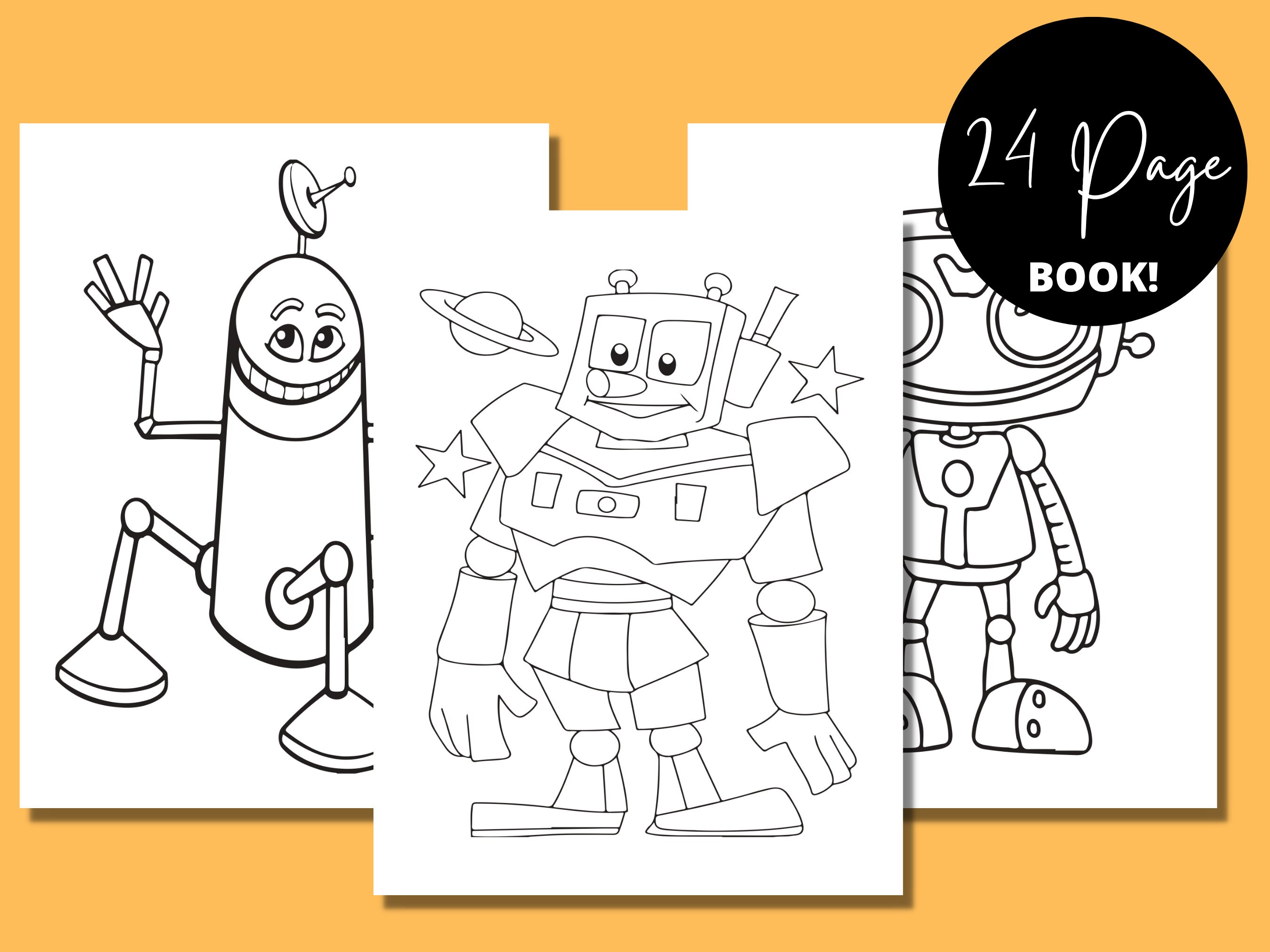 Robots Coloring Book, Adult Coloring Book, Robots Gifts, Custom ...