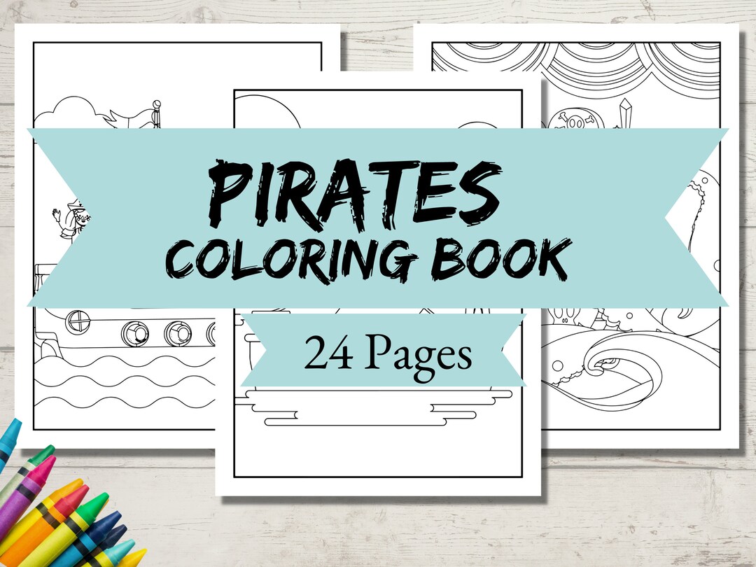 Pirates Coloring Book, Adult Coloring Book, Pirates Gifts, Custom ...