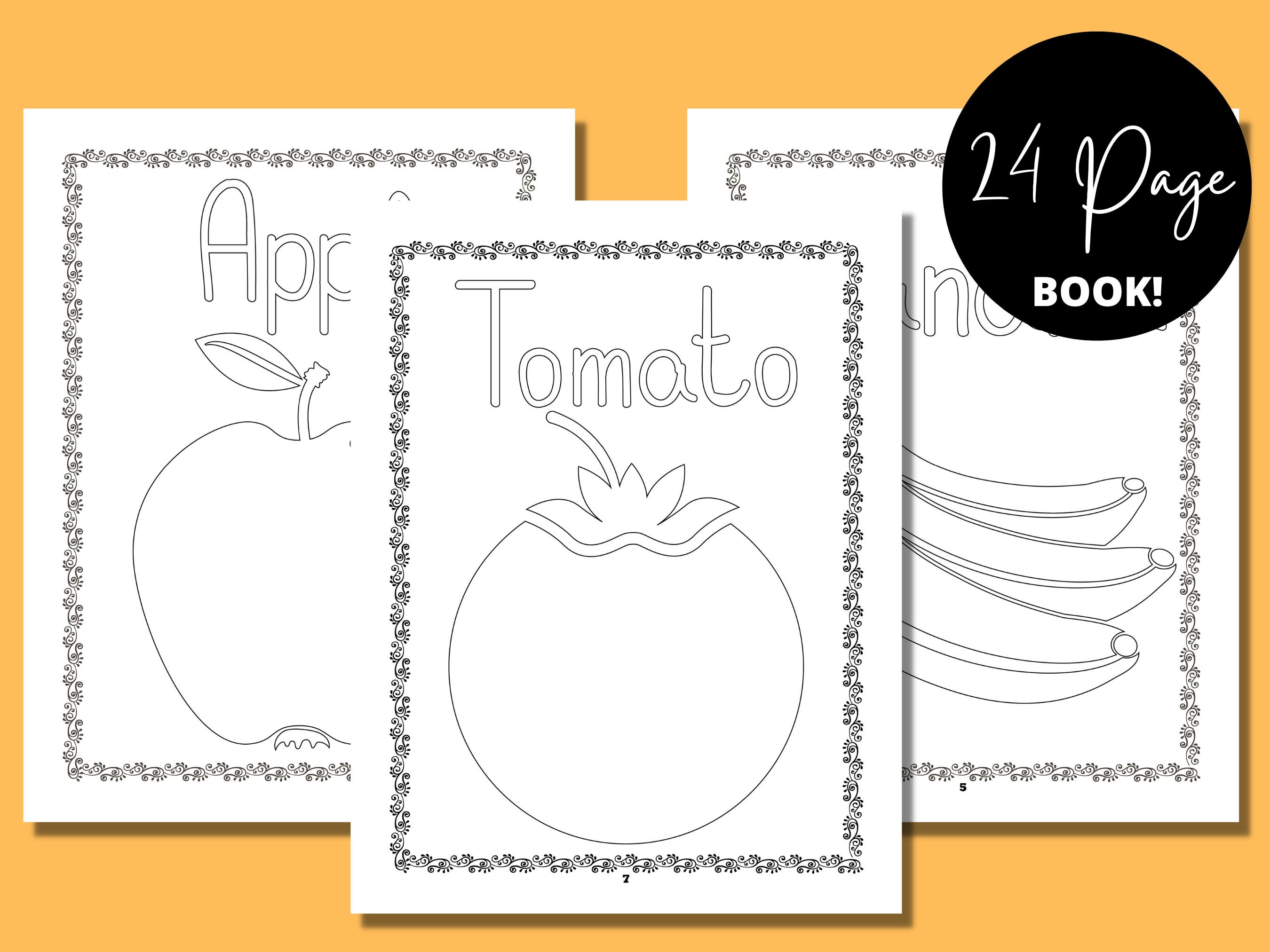 Vegetables Coloring Book, Adult Coloring Book, Vegetables Gifts, Custom ...