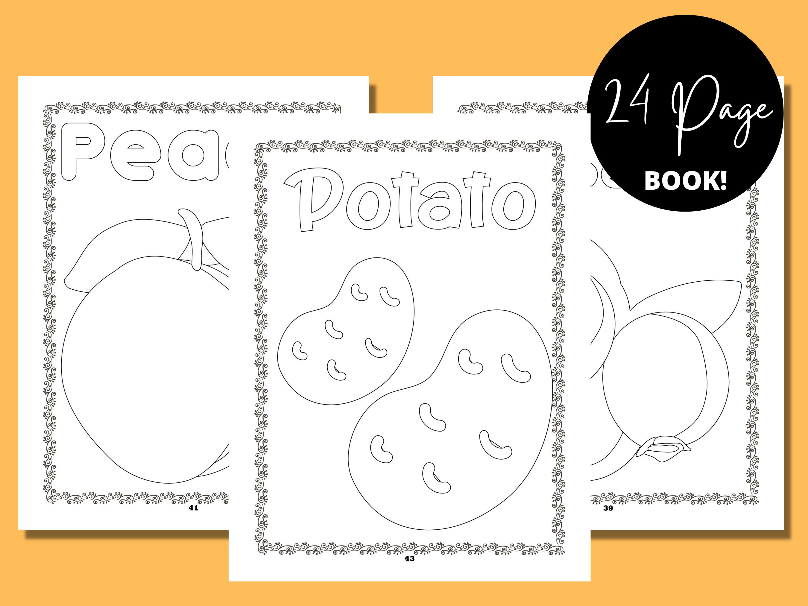 Vegetables Coloring Book, Adult Coloring Book, Vegetables Gifts, Custom ...