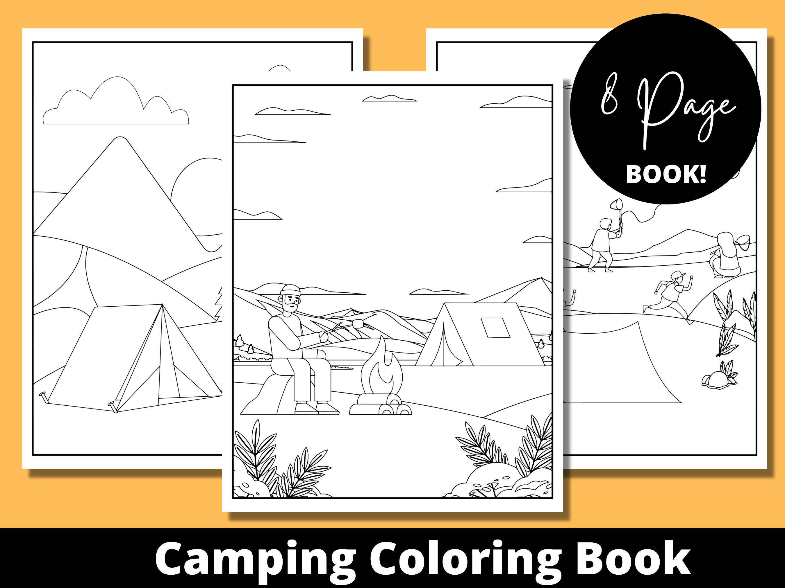 Camping Coloring Book, Adult Coloring Book, Camping Gifts, Custom ...