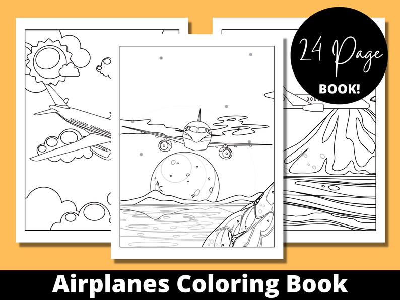 Airplanes Coloring Book Adult Coloring Book Airplanes Gifts - Etsy