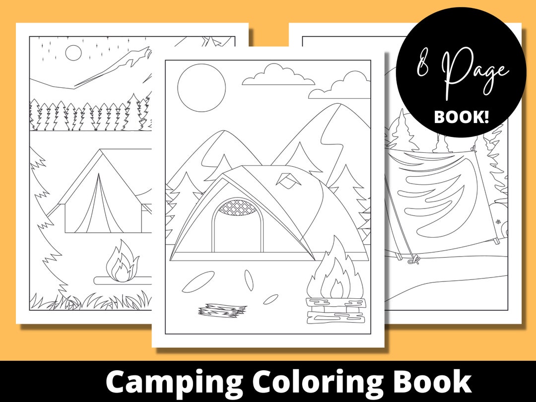 Camping Coloring Book, Adult Coloring Book, Camping Gifts, Custom ...