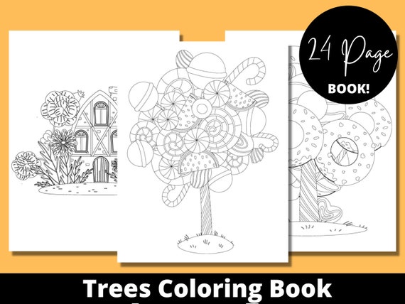 Trees Coloring Book Adult Coloring Book Trees Gifts Custom - Etsy