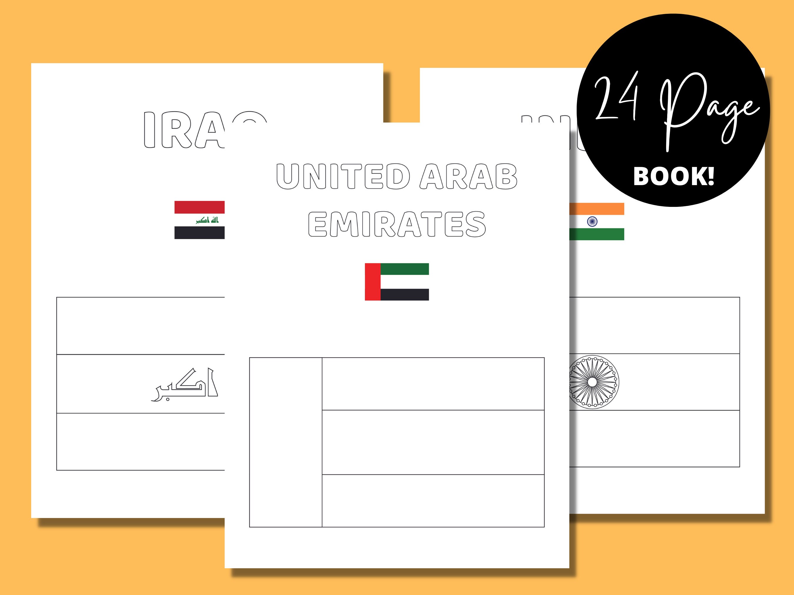 Flags Coloring Book, Adult Coloring Book, Flags Gifts, Custom Coloring ...