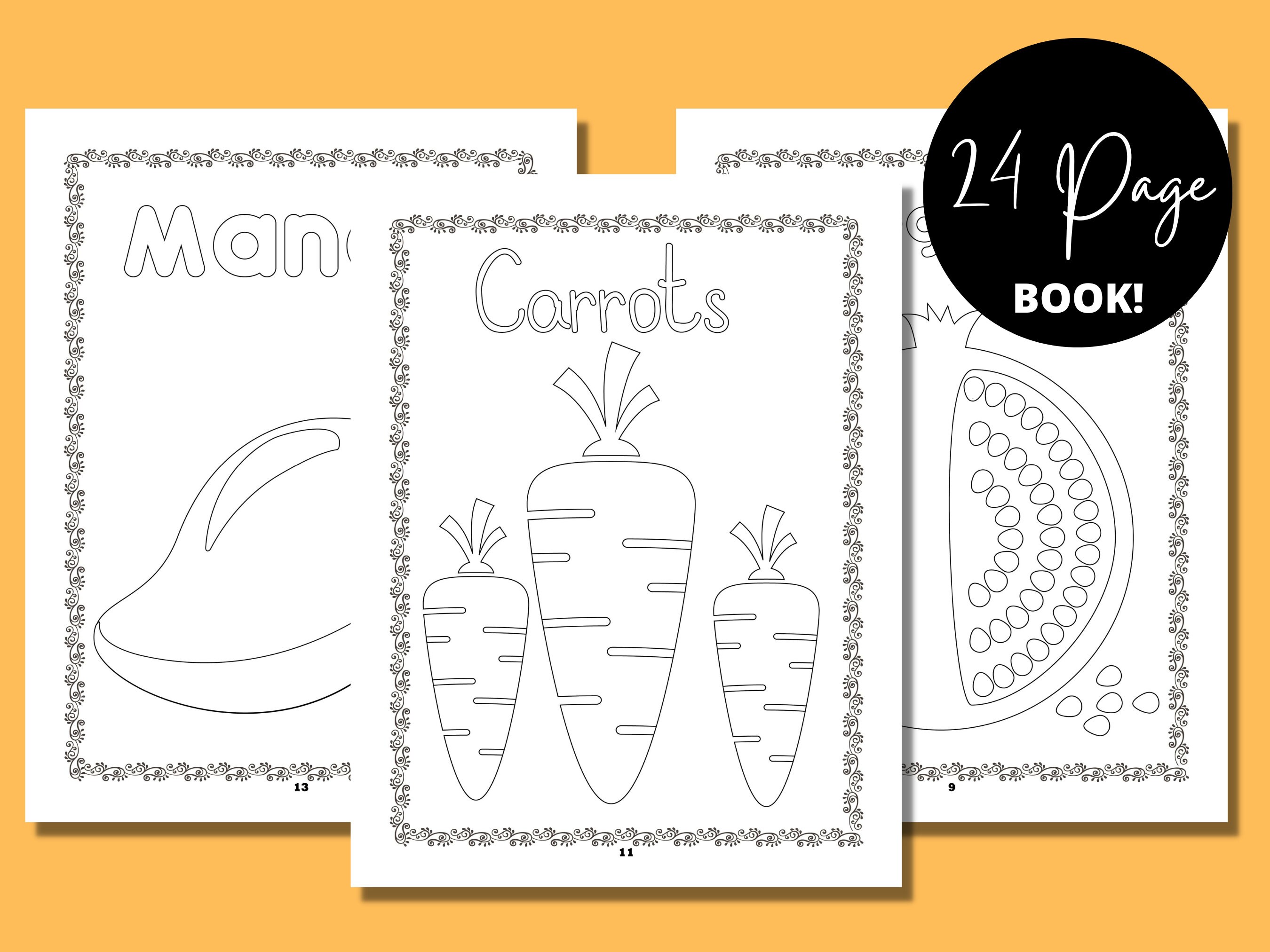 Vegetables Coloring Book, Adult Coloring Book, Vegetables Gifts, Custom ...