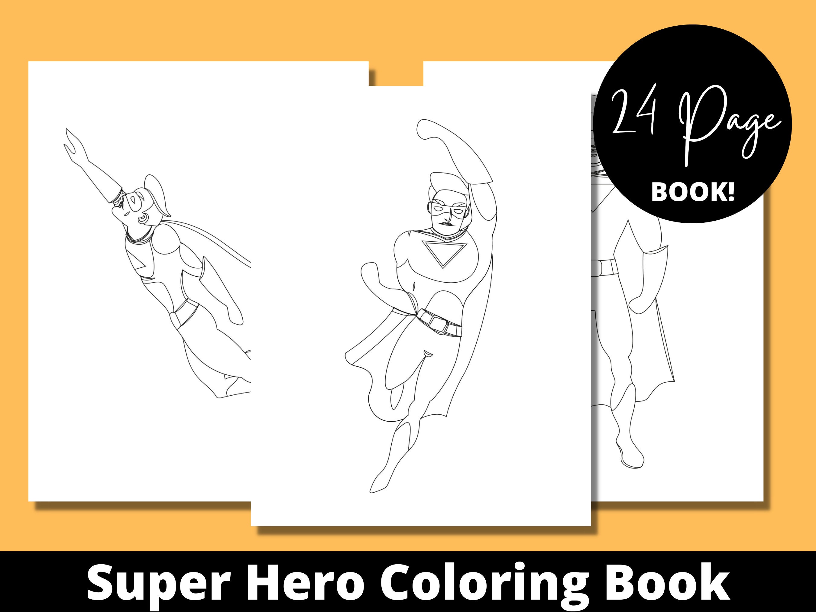 Super Hero Coloring Book Adult Coloring Book Super Hero - Etsy