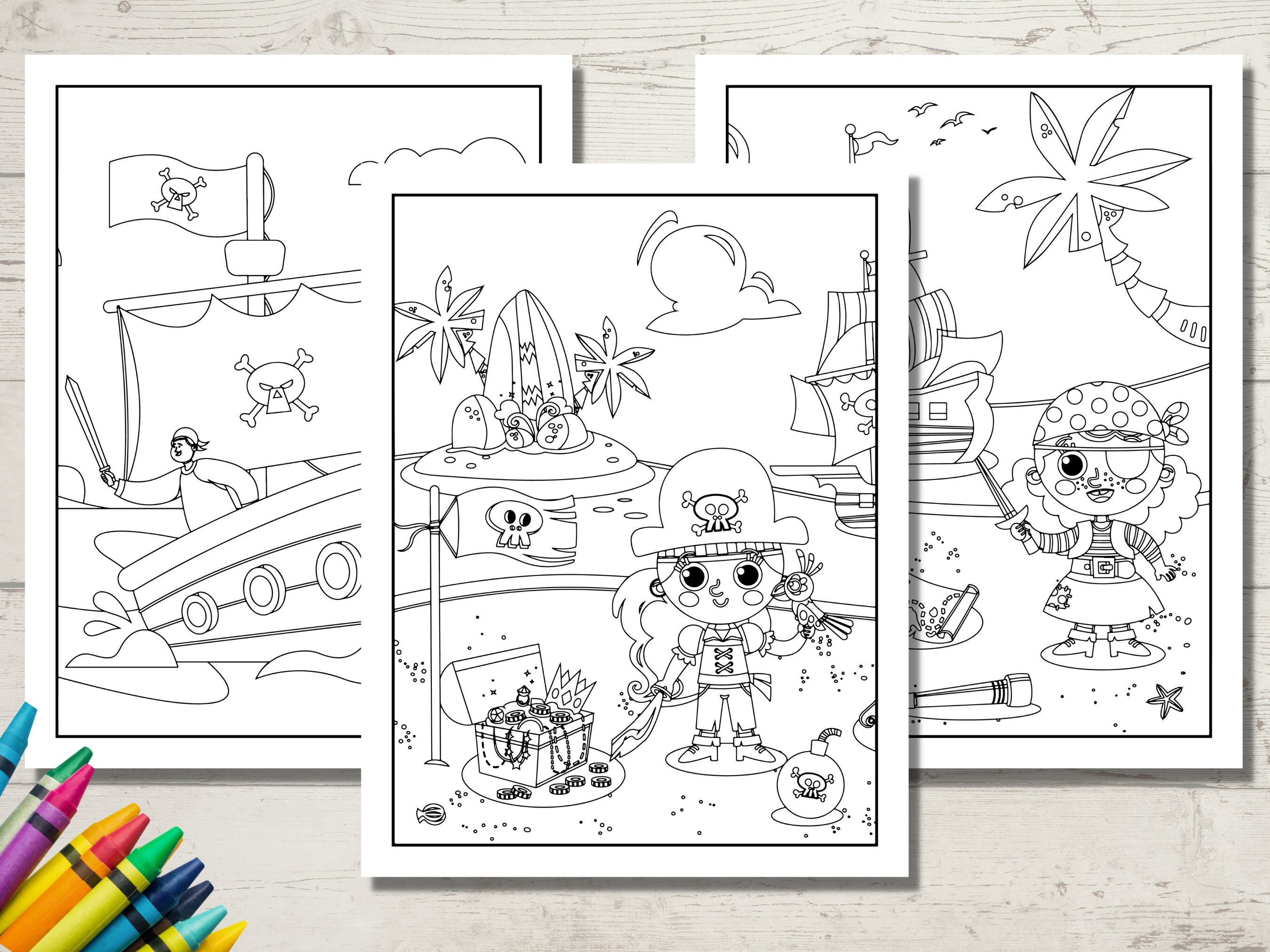 Pirates Coloring Book, Adult Coloring Book, Pirates Gifts, Custom ...