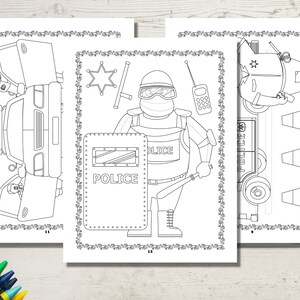 Police Coloring Book, Adult Coloring Book, Police Gifts, Custom ...