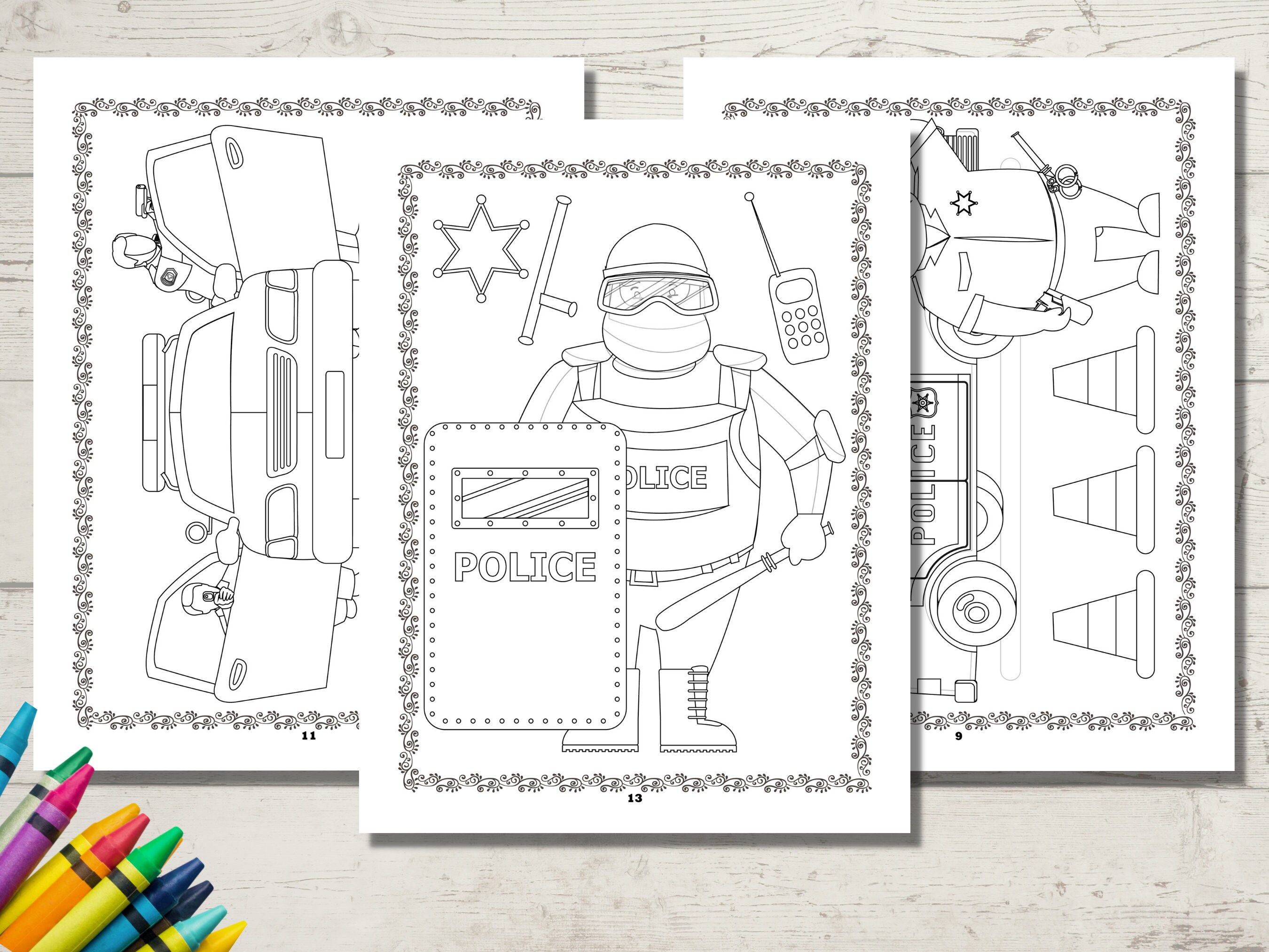 Police Coloring Book, Adult Coloring Book, Police Gifts, Custom ...