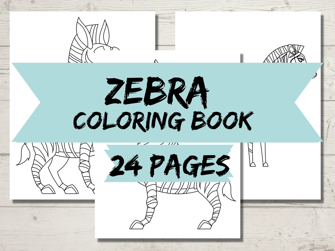 Zebra Coloring Book, Adult Coloring Book, Zebra Gifts, Custom Coloring ...