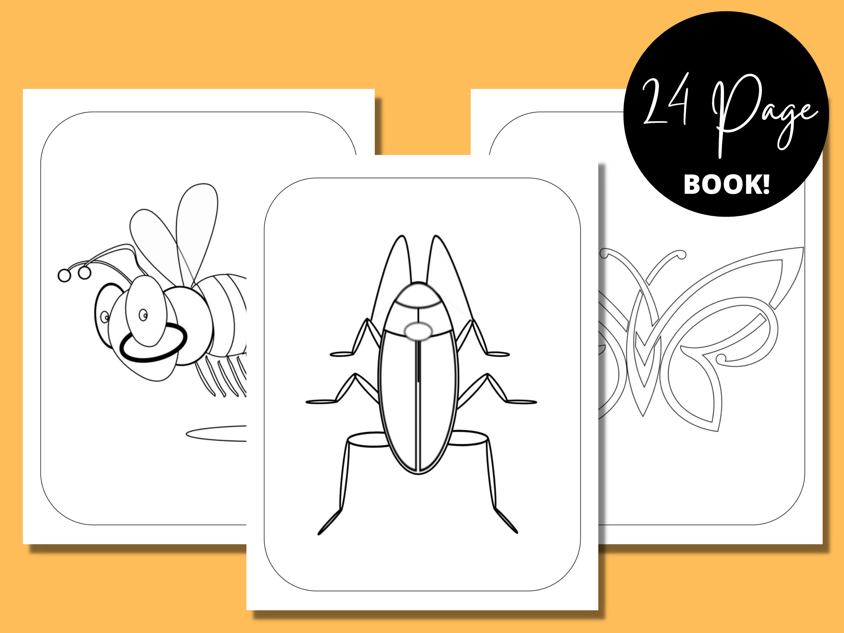 Insects Coloring Book, Adult Coloring Book, Insects Gifts, Custom ...