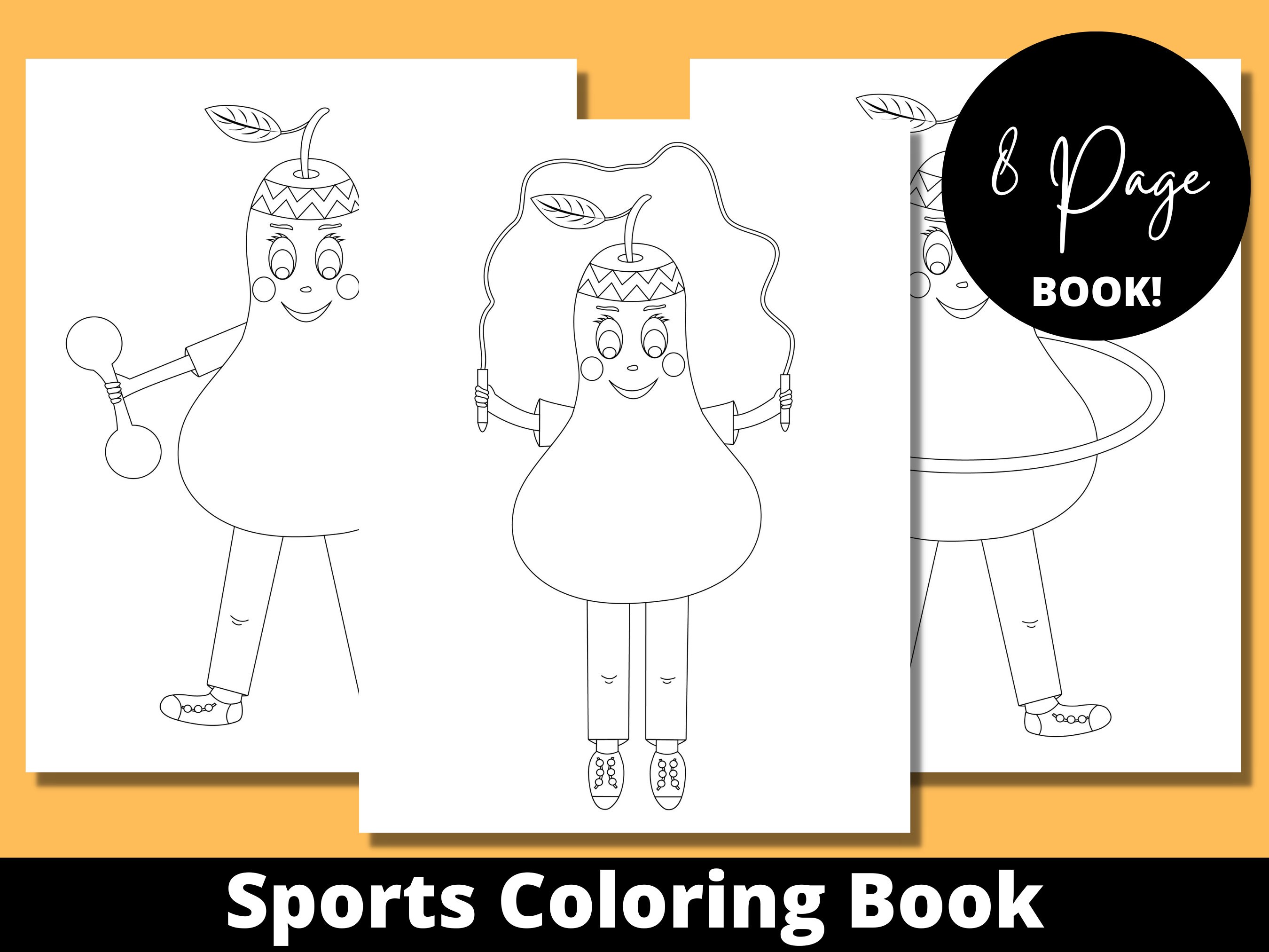 Sports Coloring Book, Adult Coloring Book, Sports Gifts, Custom ...