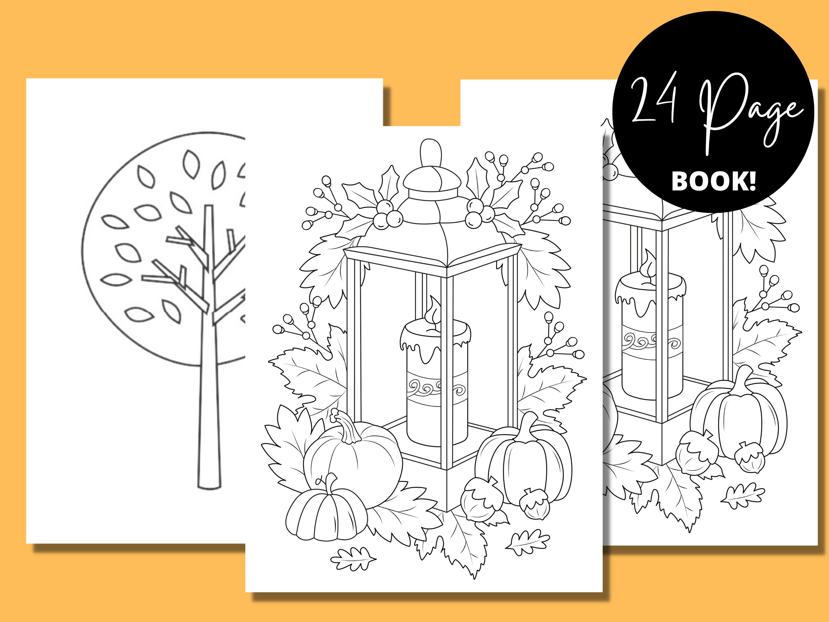 Autumn Coloring Book, Adult Coloring Book, Autumn Gifts, Custom ...
