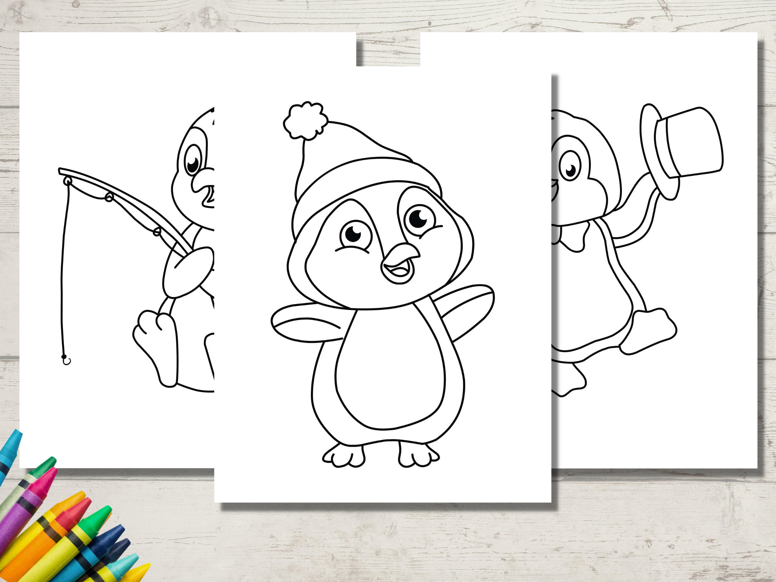 Penguin Coloring Book, Adult Coloring Book, Penguin Gifts, Custom ...