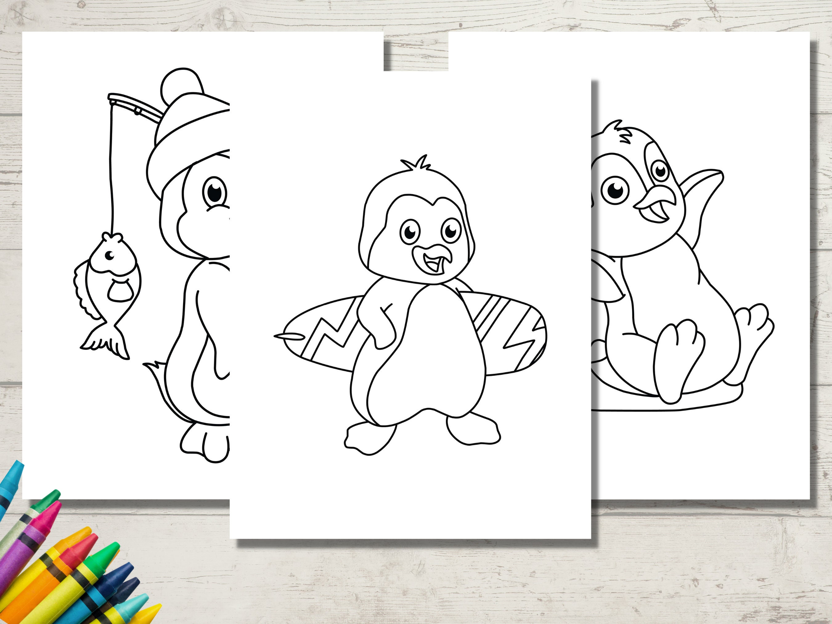 Penguin Coloring Book, Adult Coloring Book, Penguin Gifts, Custom ...