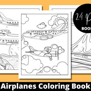 Airplanes Coloring Book Adult Coloring Book Airplanes Gifts - Etsy