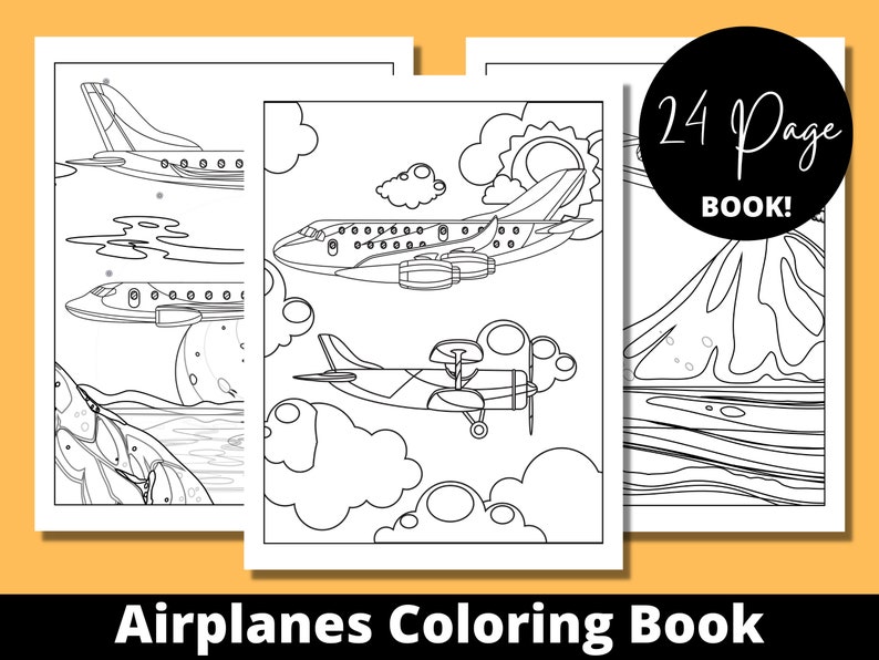 Airplanes Coloring Book Adult Coloring Book Airplanes Gifts - Etsy