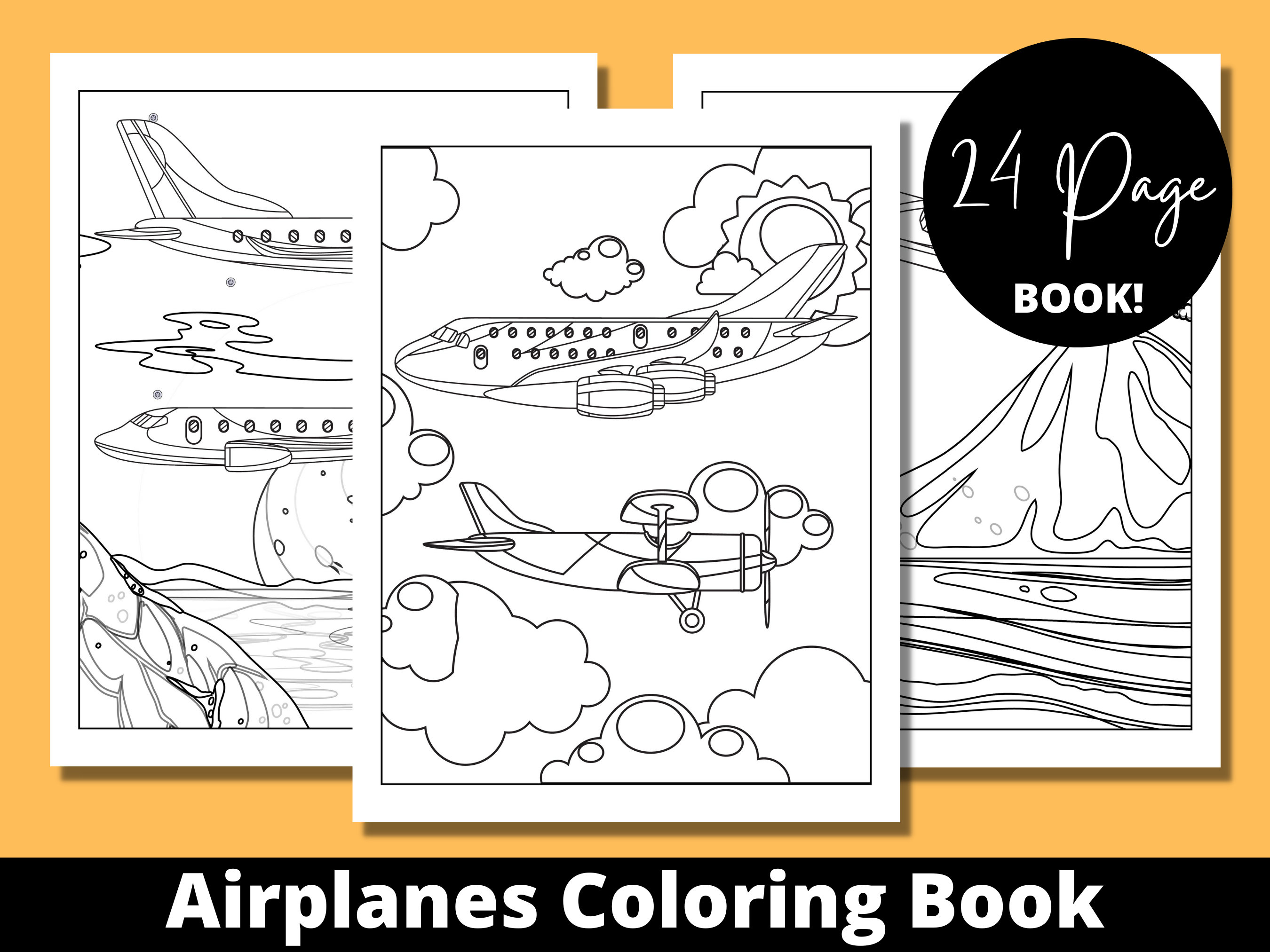 Airplanes Coloring Book Adult Coloring Book Airplanes Gifts - Etsy