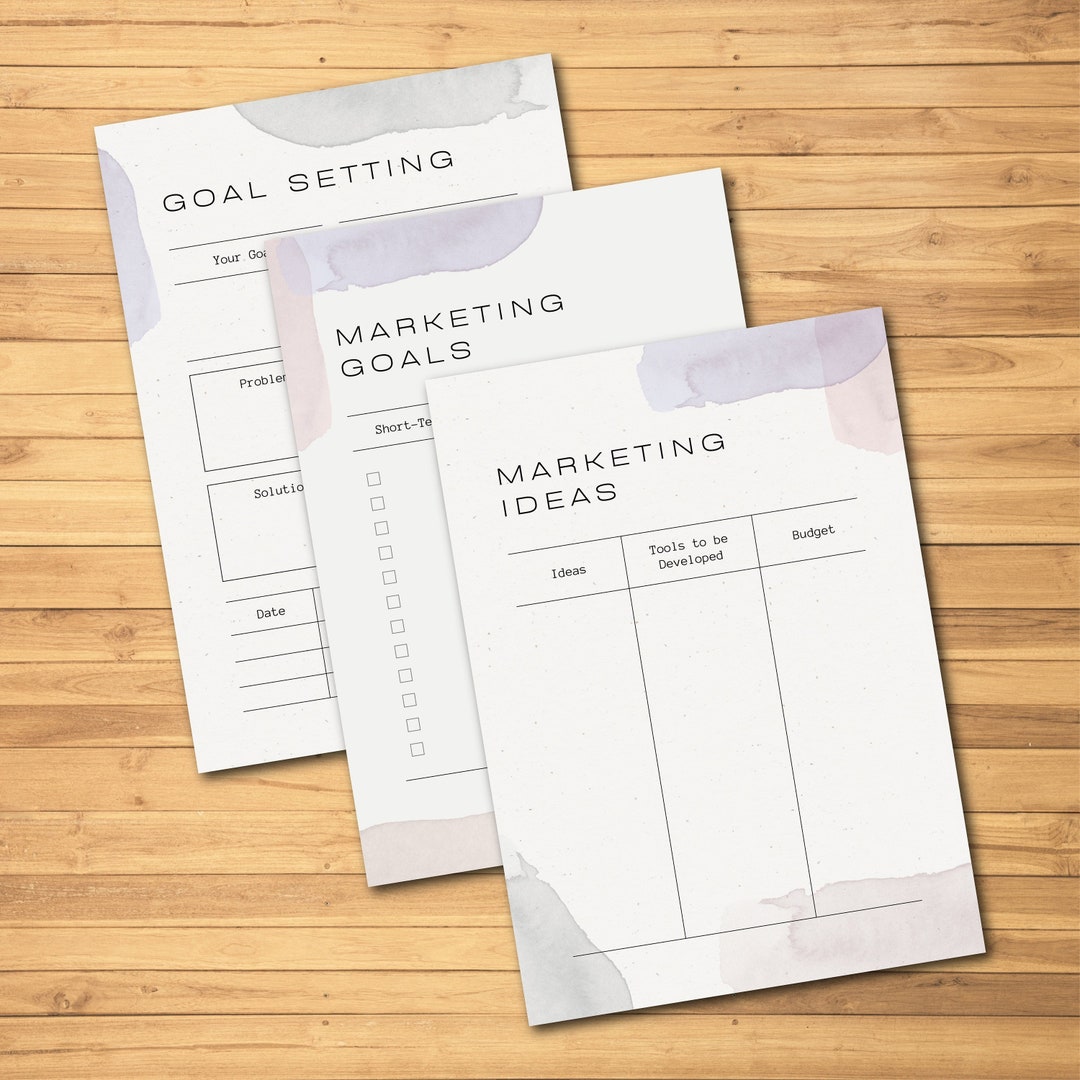 Business Goal Setting Planner, Digital Printable - Etsy