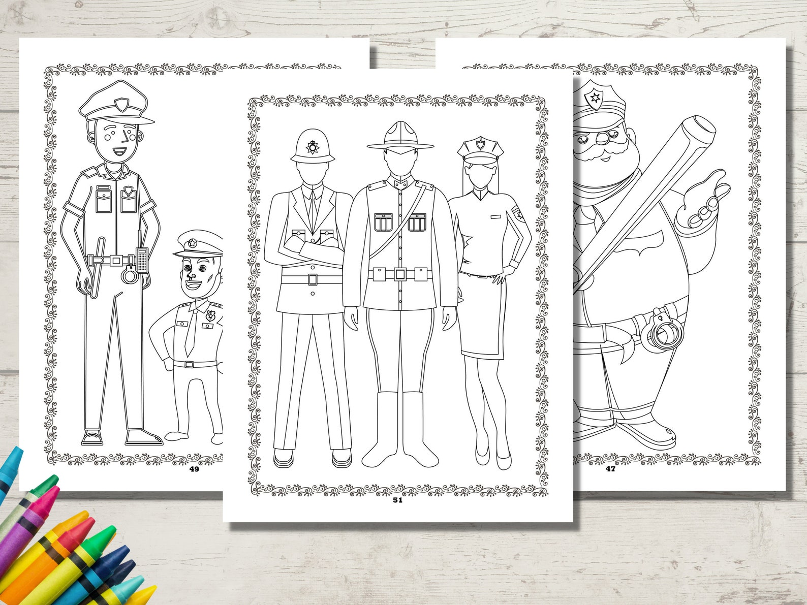 Police Coloring Book, Adult Coloring Book, Police Gifts, Custom ...