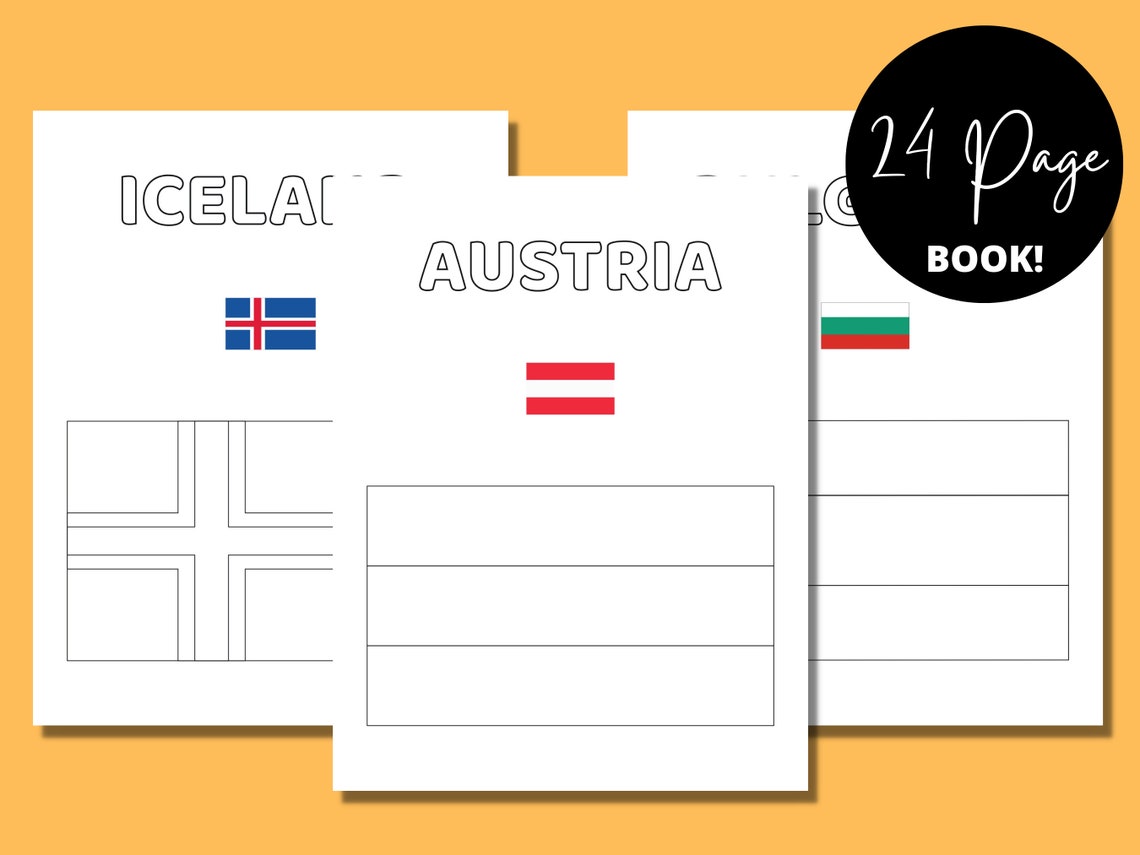 Flags Coloring Book Adult Coloring Book Flags Gifts Custom - Etsy